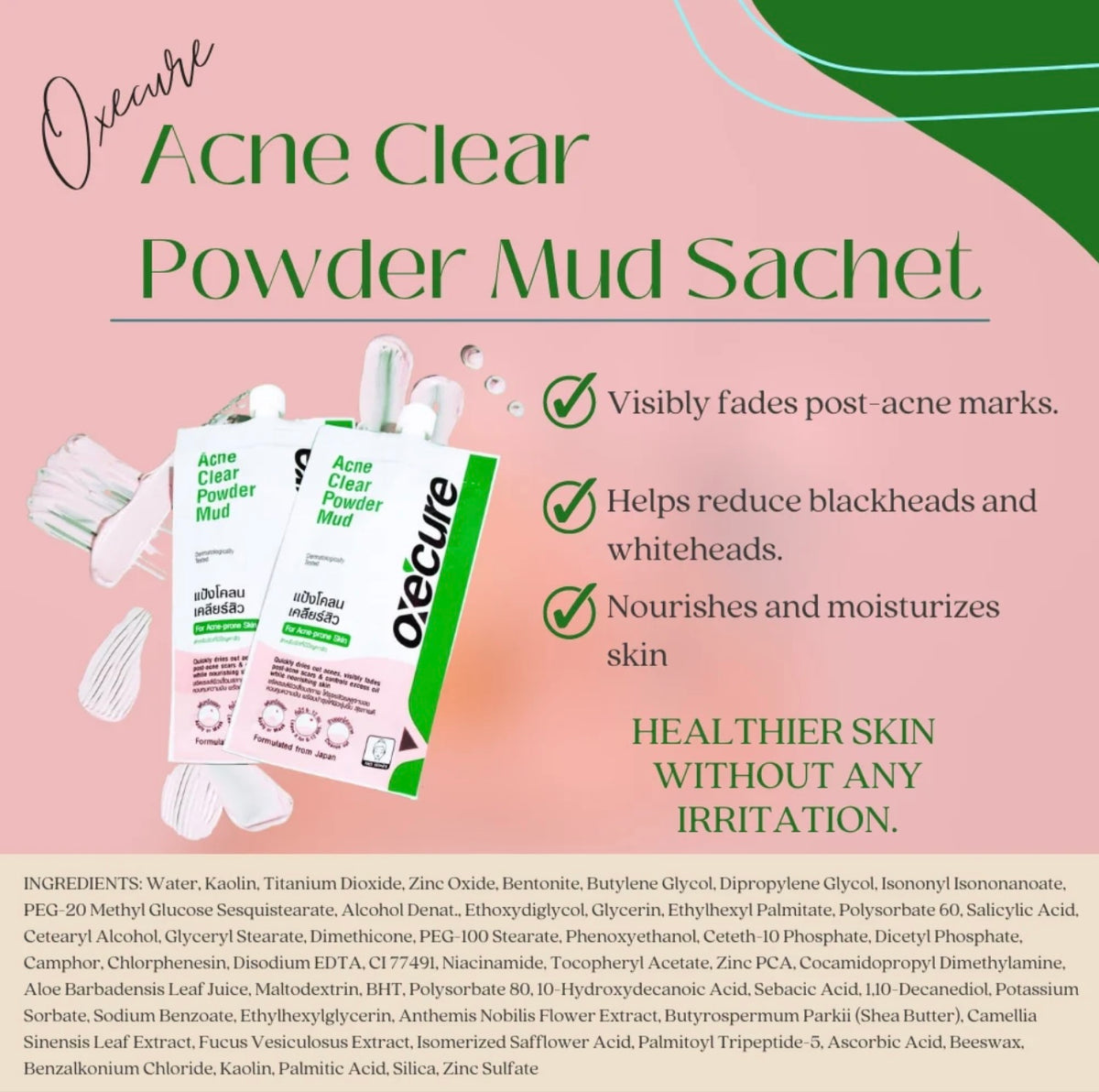 Oxecure - Acne Clear Powder Mud Sachet 5g ( 1 sachet only ) – My Care Kits