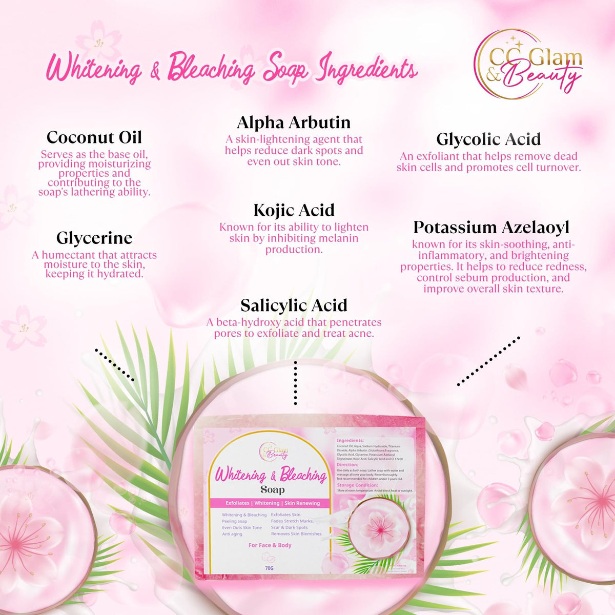 CC Glam & Beauty - Whitening and Bleaching Soap 75g ( 1 pc only ) – My ...