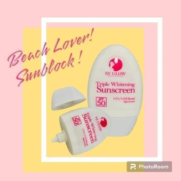 SY GLOW - Triple Whitening Sunscreen SPF50 – My Care Kits