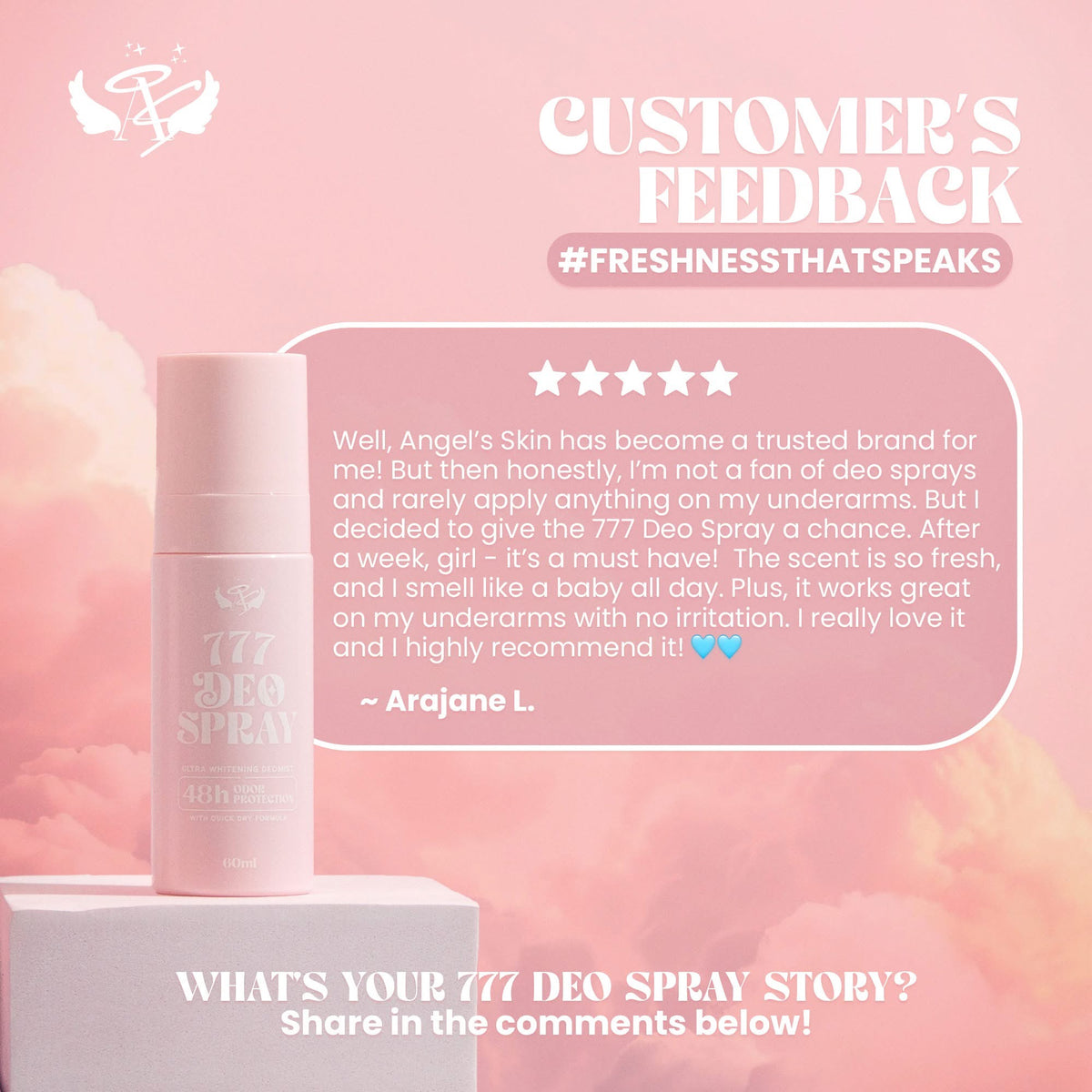 Angel Skin 777 Deo Spray 60ml – My Care Kits