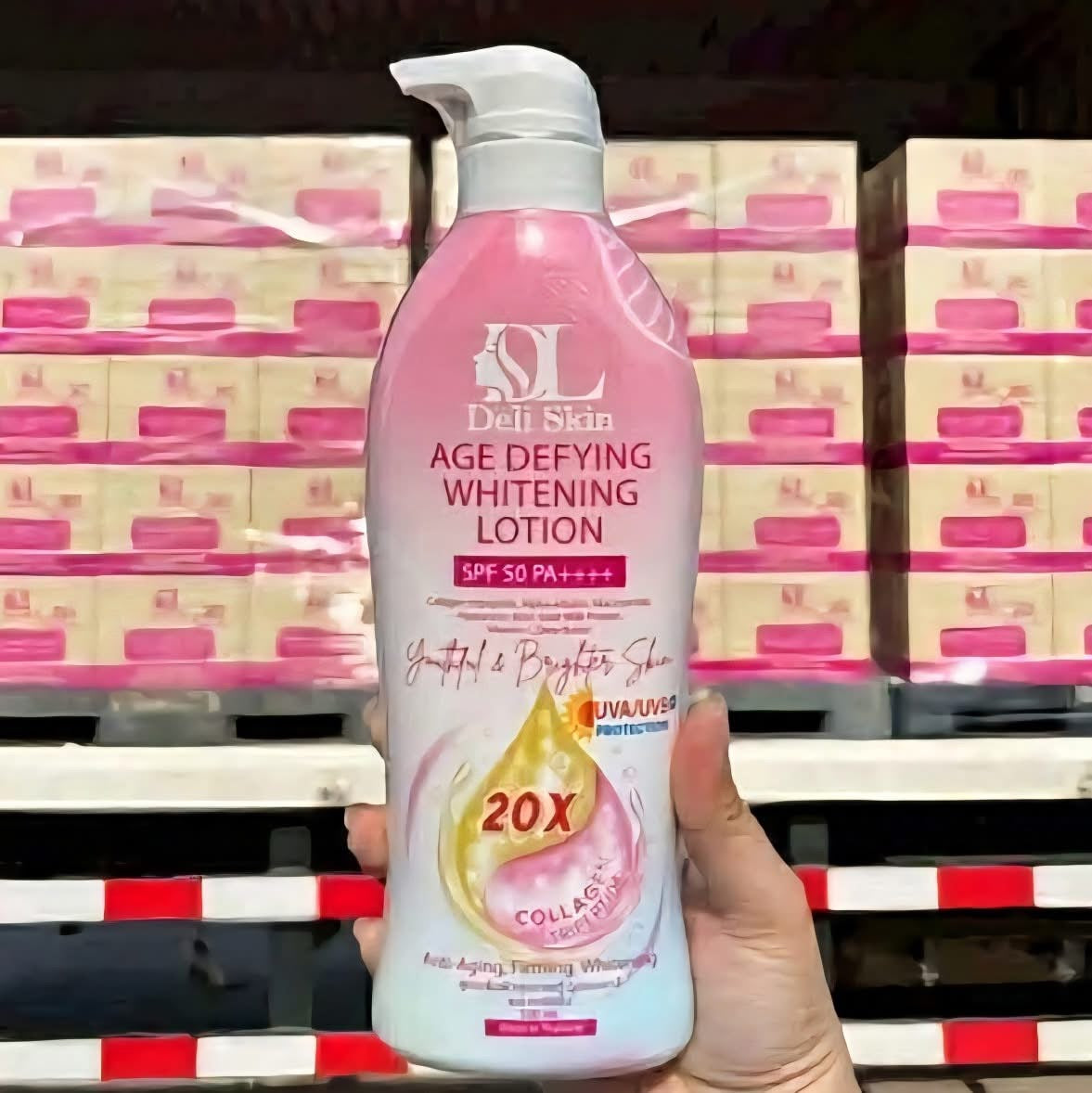 Deli Skin - Age Defying Whitening Lotion SPF 50 PA ++ - 20X Collagen T ...