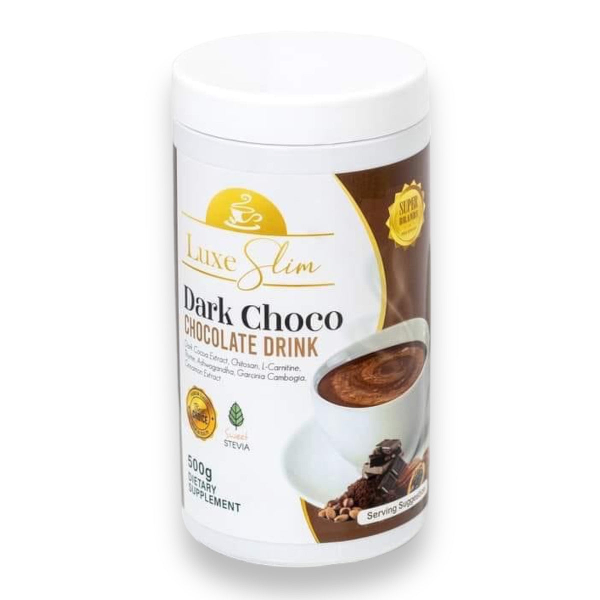 Luxe Slim - Dark Choco - Dark Chocolate Drink - Half Kilo Canister - 5 ...