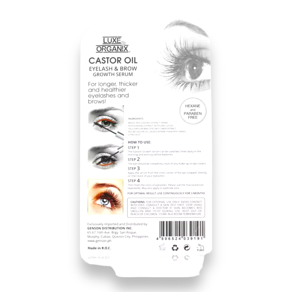 Luxe Organix - Castor Oil Eyelash & Brow Growth Serum 10 ML – My Care Kits