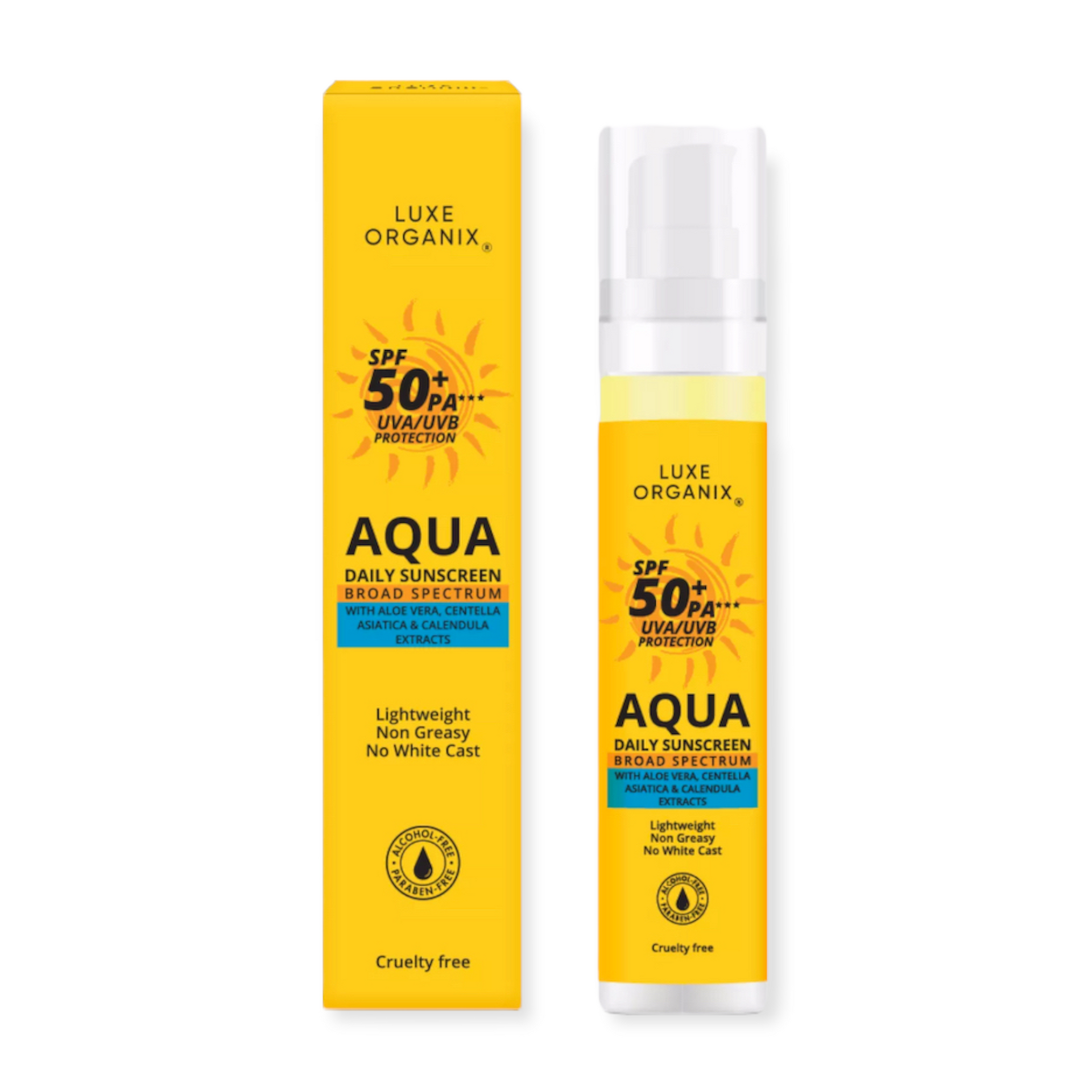 Luxe Organix SPF 50+ PA*** UVA/UVB Protection Aqua Daily Sunscreen 50m ...