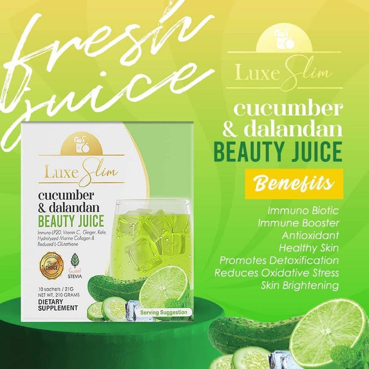 Luxe Slim - Cucumber & Dalandan - Beauty Juice 10 x 21g – My Care Kits