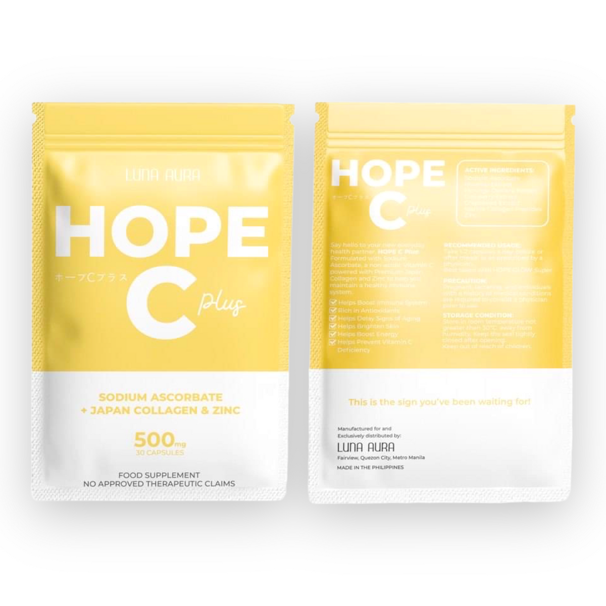 Luna Aura - Hope C Plus 500mg - 30 capsule – My Care Kits