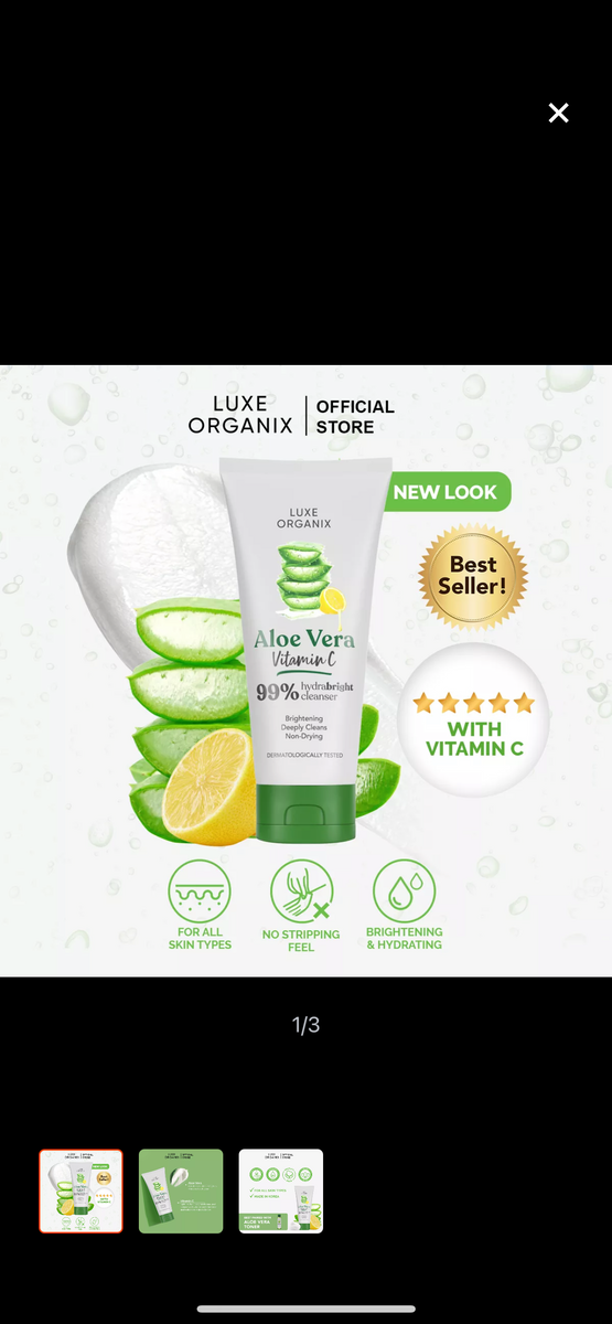Luxe Organix - Aloe Vera Brightening Foam Cleanser with Vitamin C 120m ...