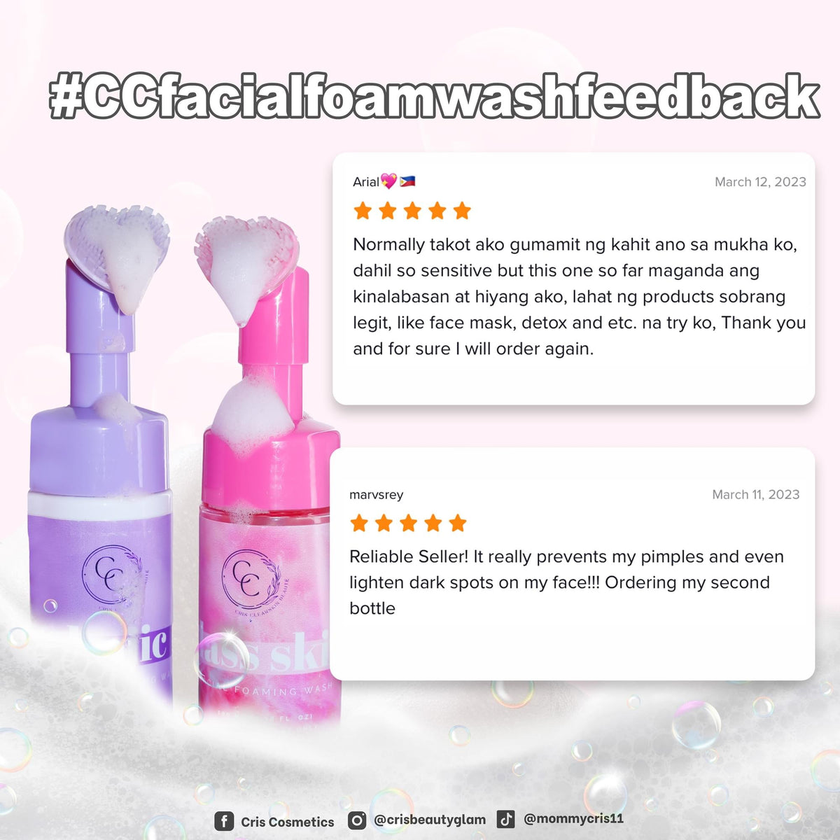 Cris Cosmetics - GLASS SKIN Facial Foaming Wash 100 ml - ( pink bottle – My Care Kits