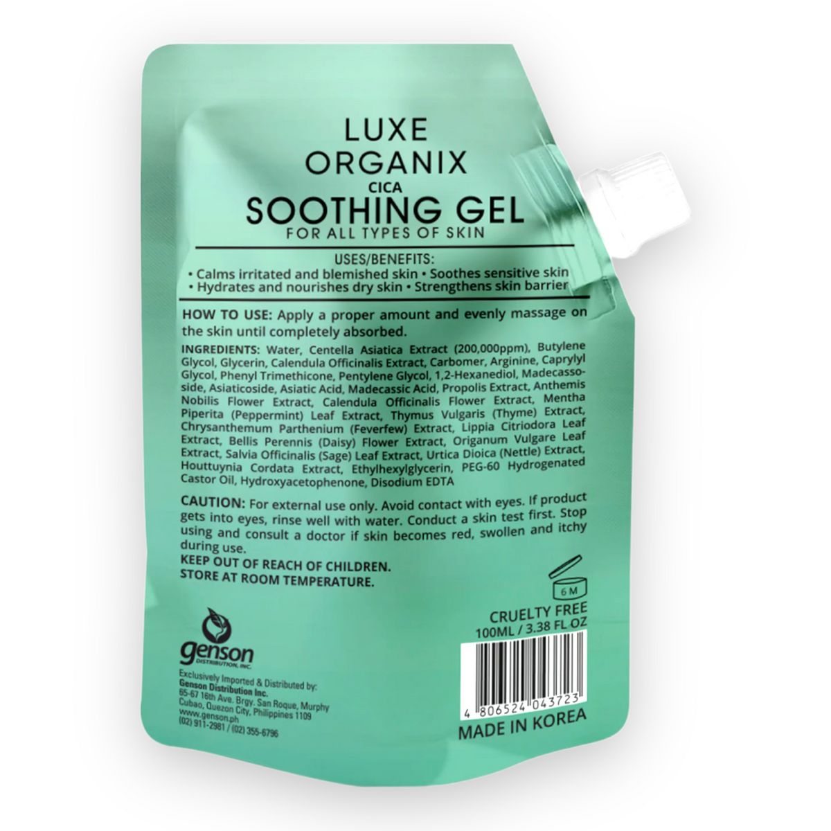Luxe Organix - CICA Soothing Gel 100ml – My Care Kits